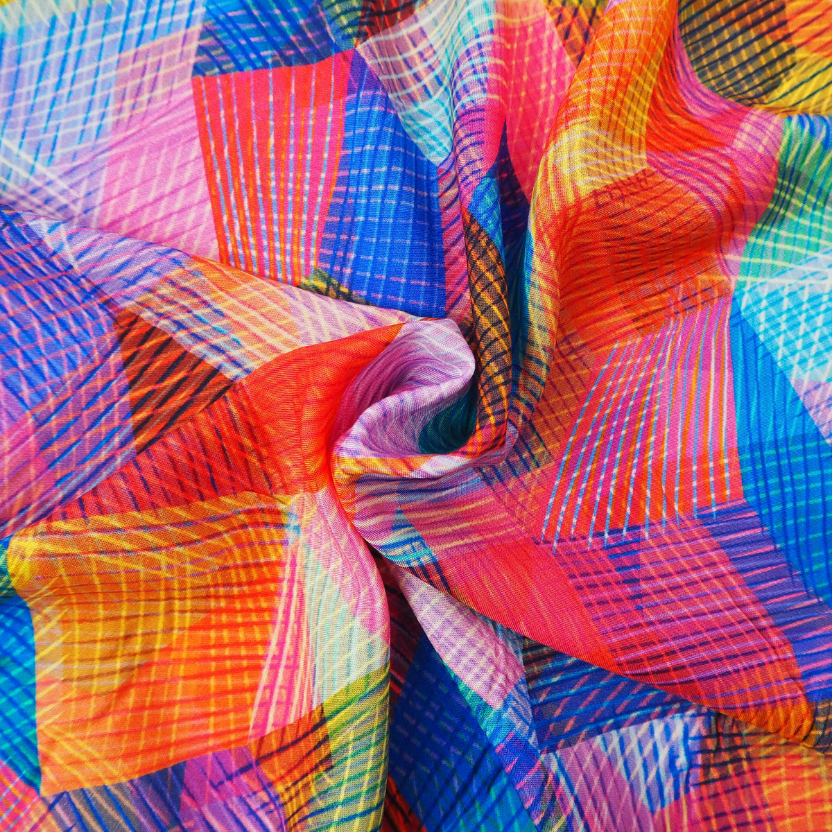 Chroma Rose Lines - Rayon – Grid Fabrics