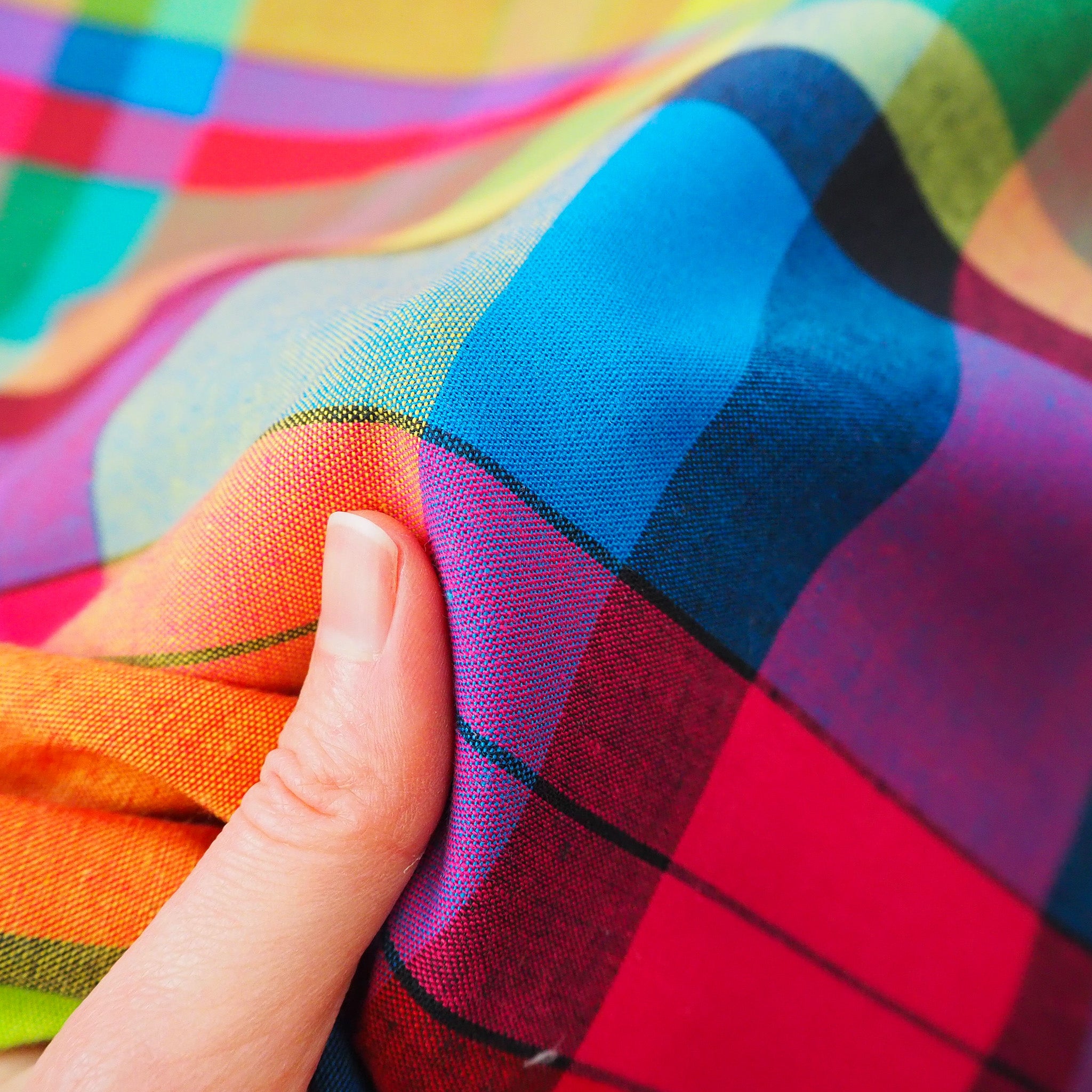 Madras Check Rainbow - Cotton – Grid Fabrics