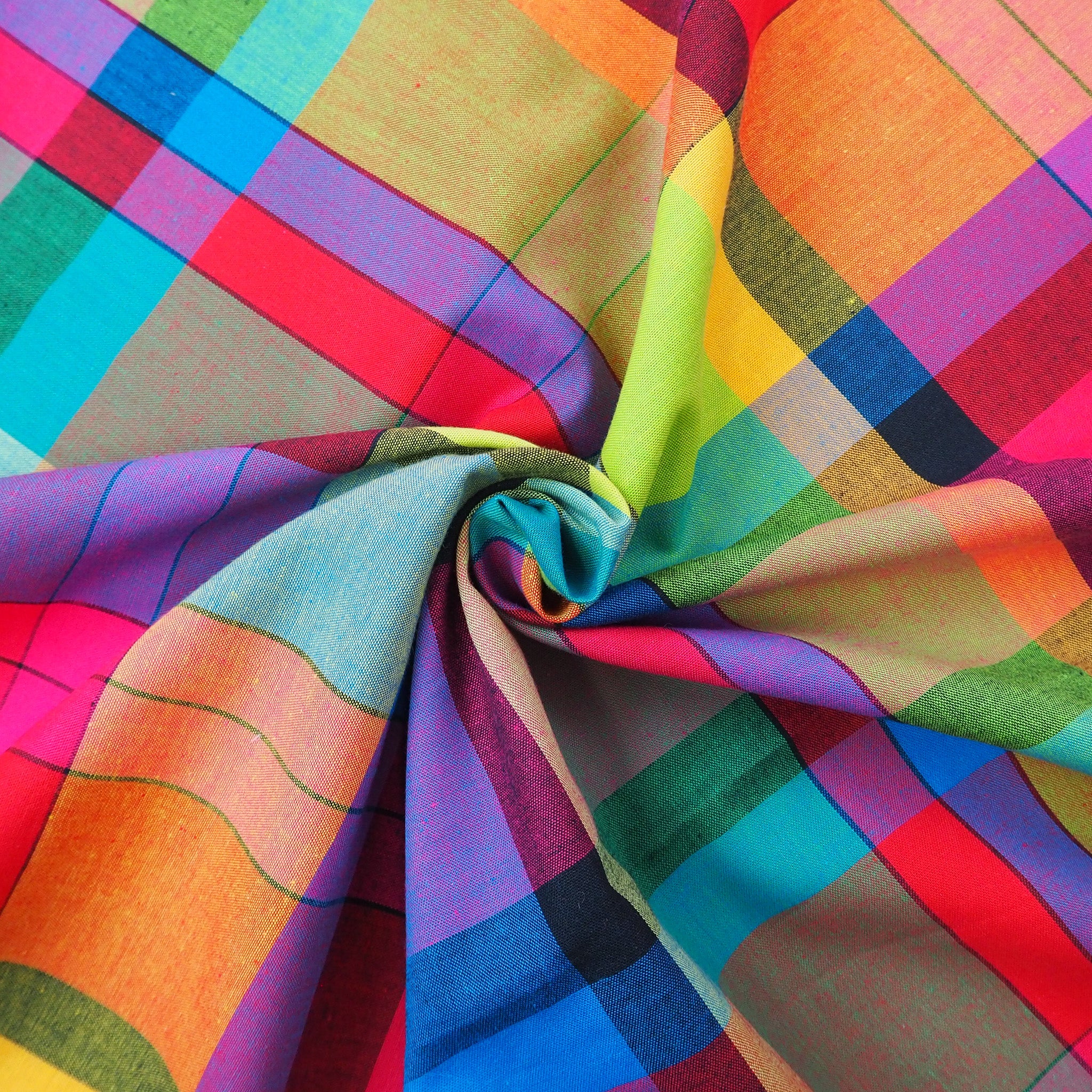 Madras Check Rainbow - Cotton – Grid Fabrics