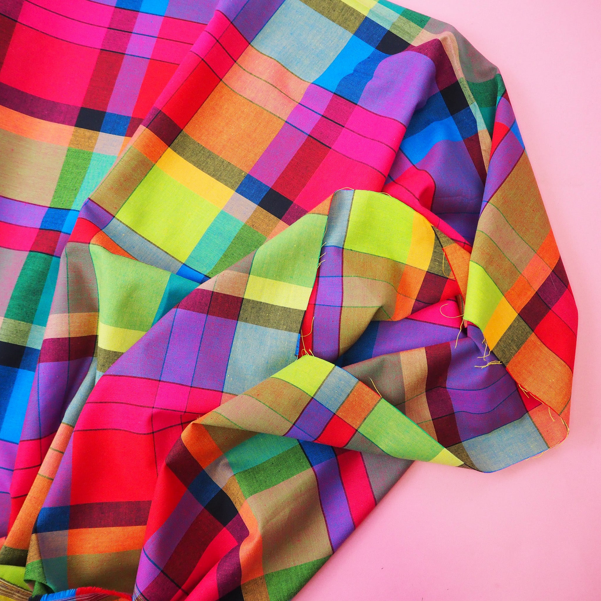 Madras Check Rainbow - Cotton – Grid Fabrics
