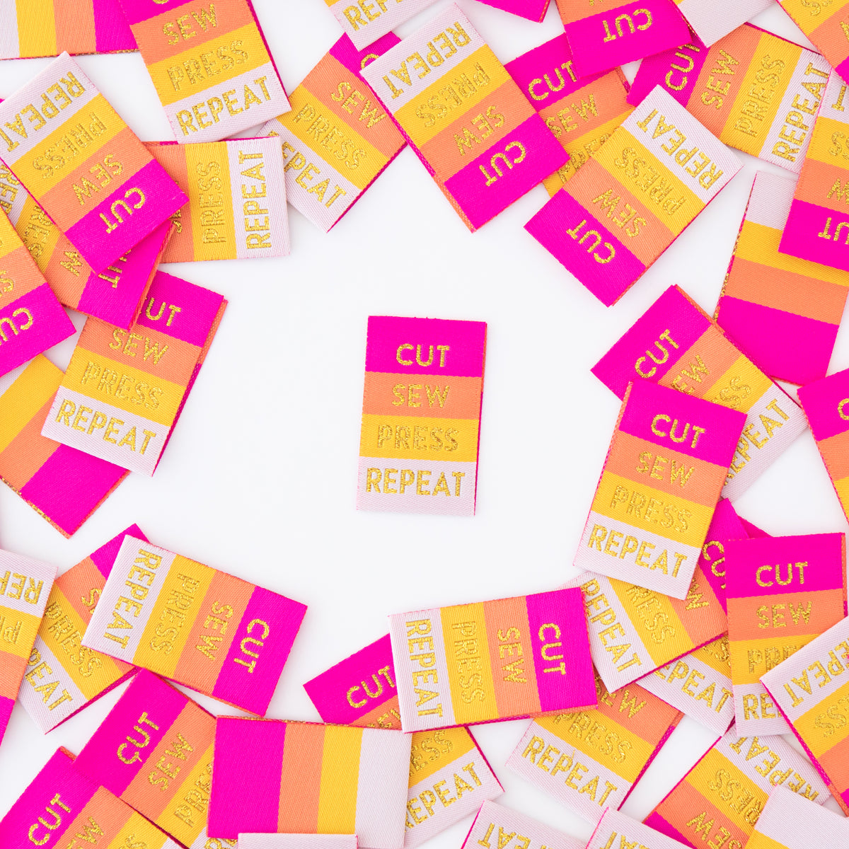 Cut Sew Press Repeat Woven Label Pack – Grid Fabrics