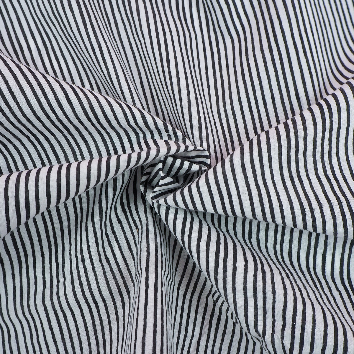Lean Stripe Black - Indian Cotton – Grid Fabrics
