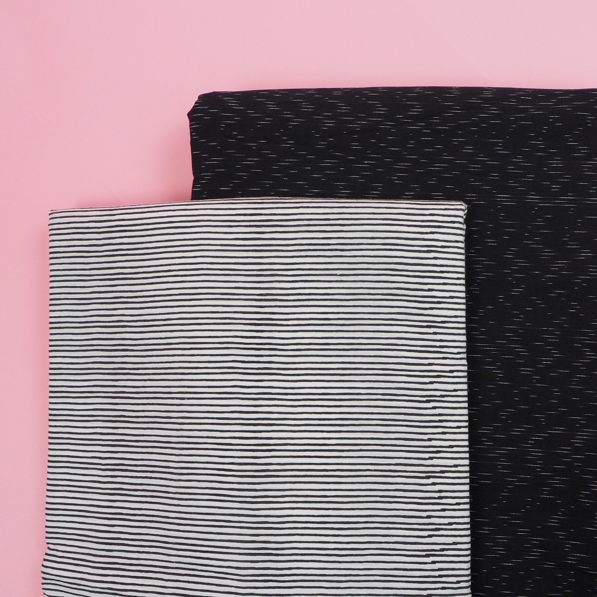 Lean Stripe Black - Indian Cotton – Grid Fabrics