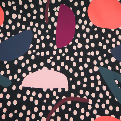 Spots and Shapes Black - Cotton – Grid Fabrics