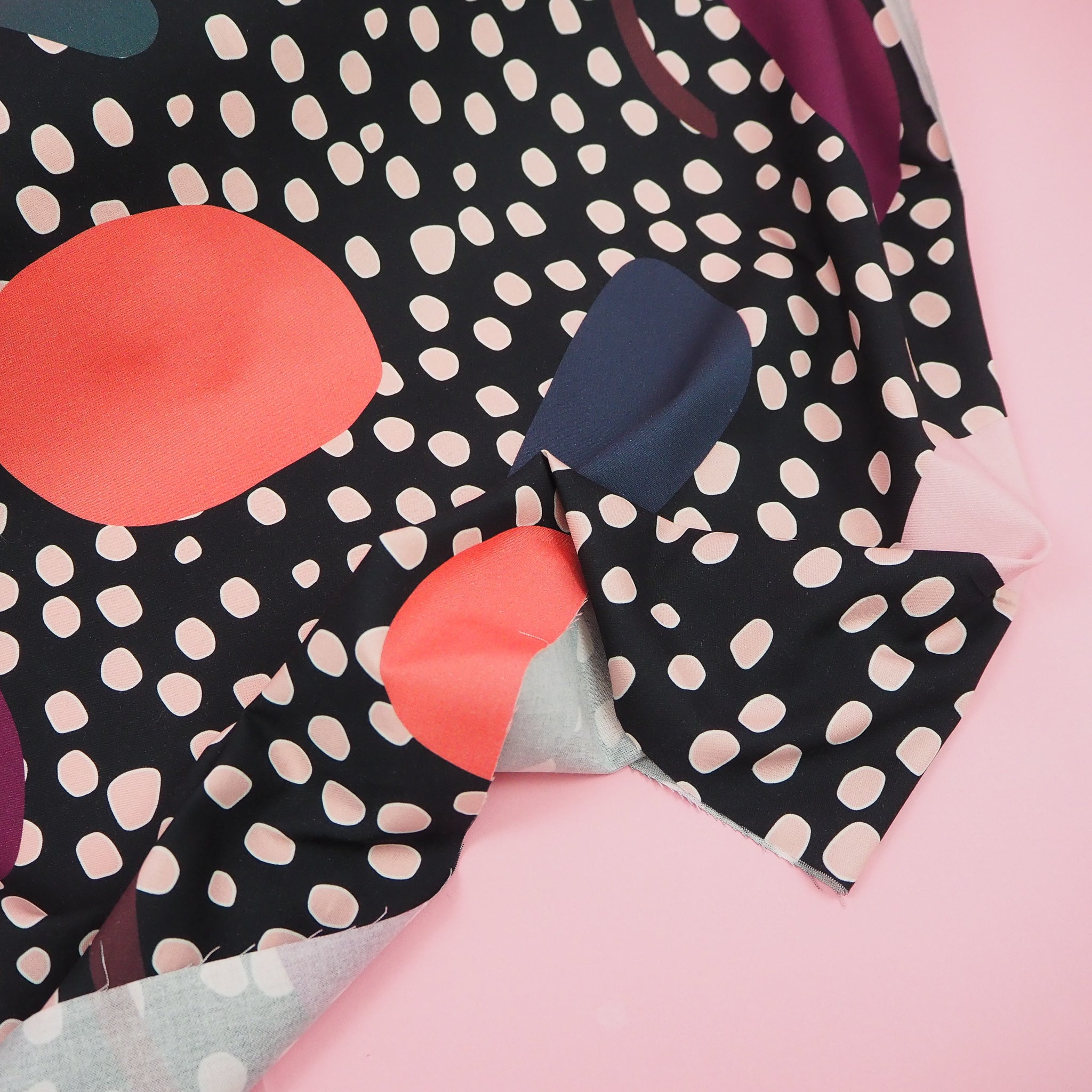 Spots and Shapes Black - Cotton – Grid Fabrics