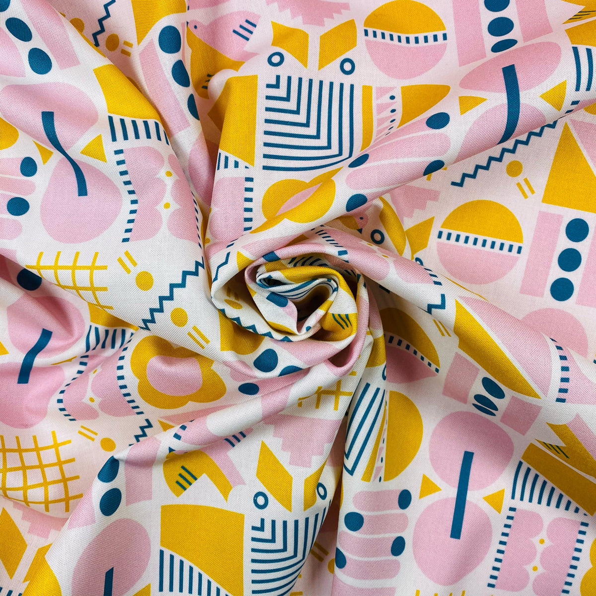 Retro Rove Birds and Shapes - Cotton – Grid Fabrics