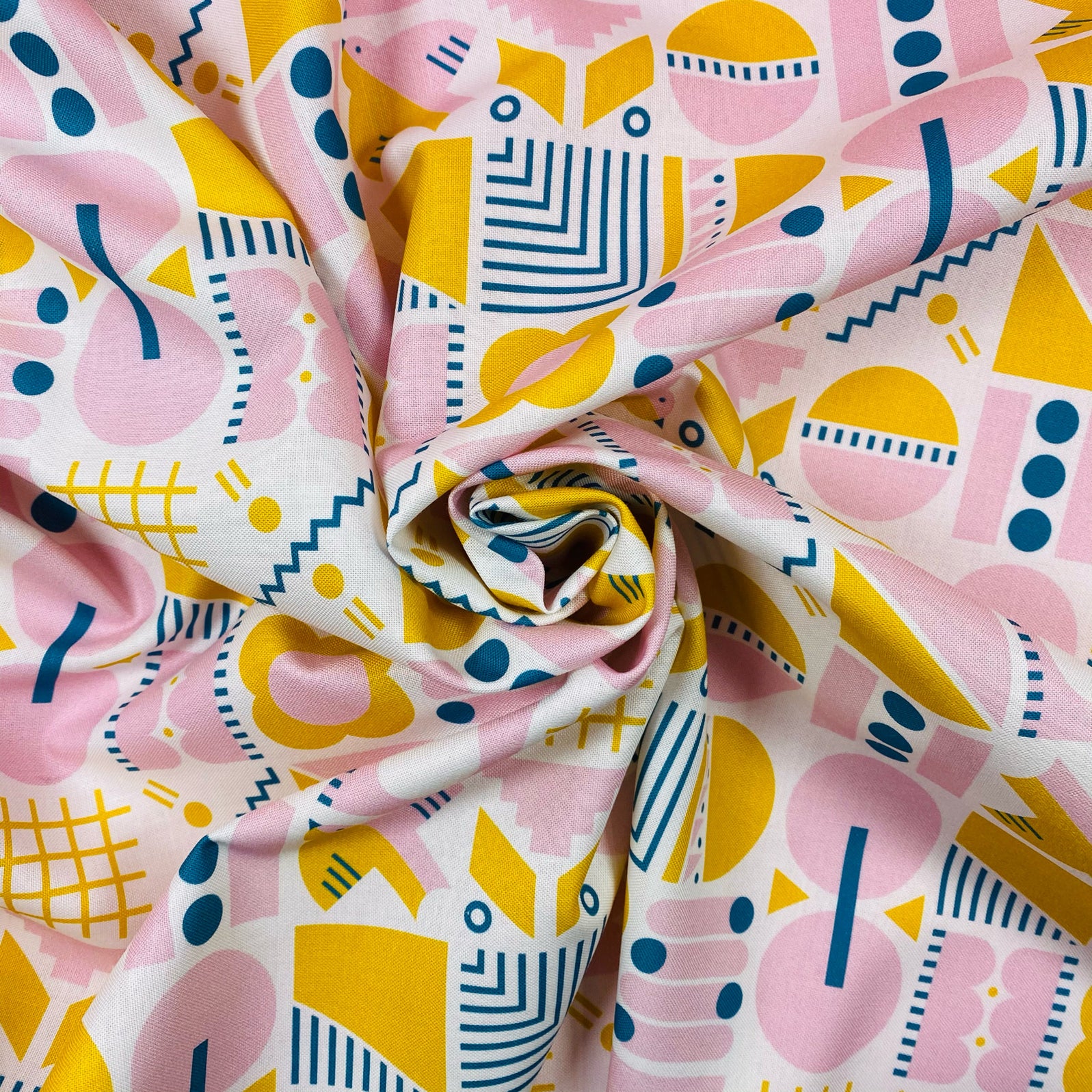 Retro Rove Birds and Shapes - Cotton – Grid Fabrics